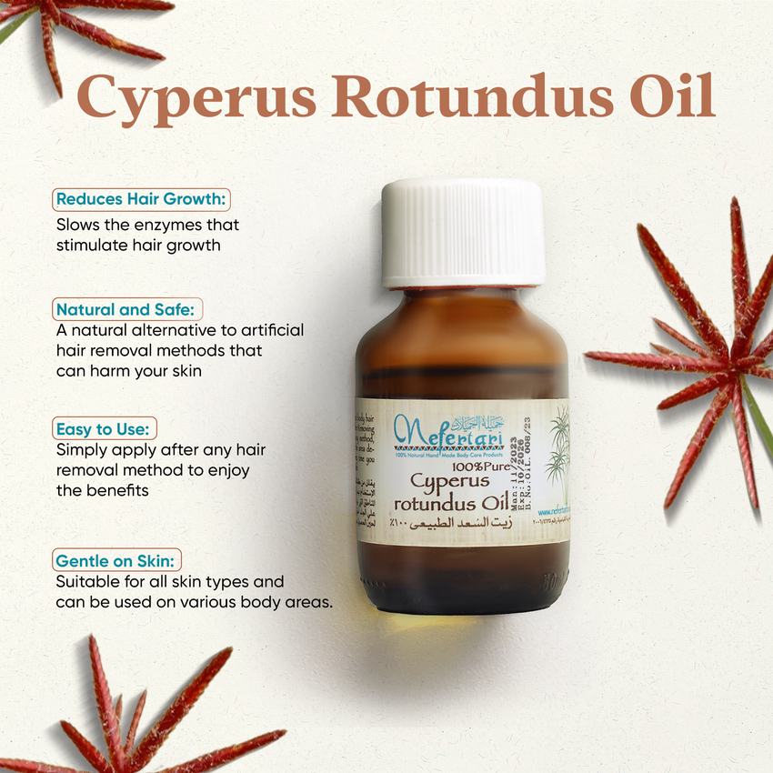 Natural Hair Removal Oil (Cyperus Rotundus) – Nefertari Organics